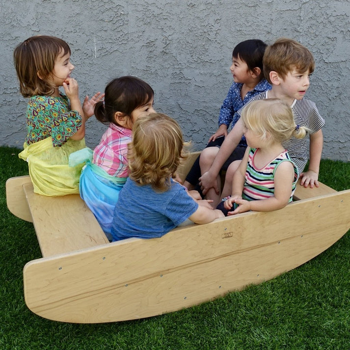 Toddlers Rocking Boat: Wooden Stairs & Play Set