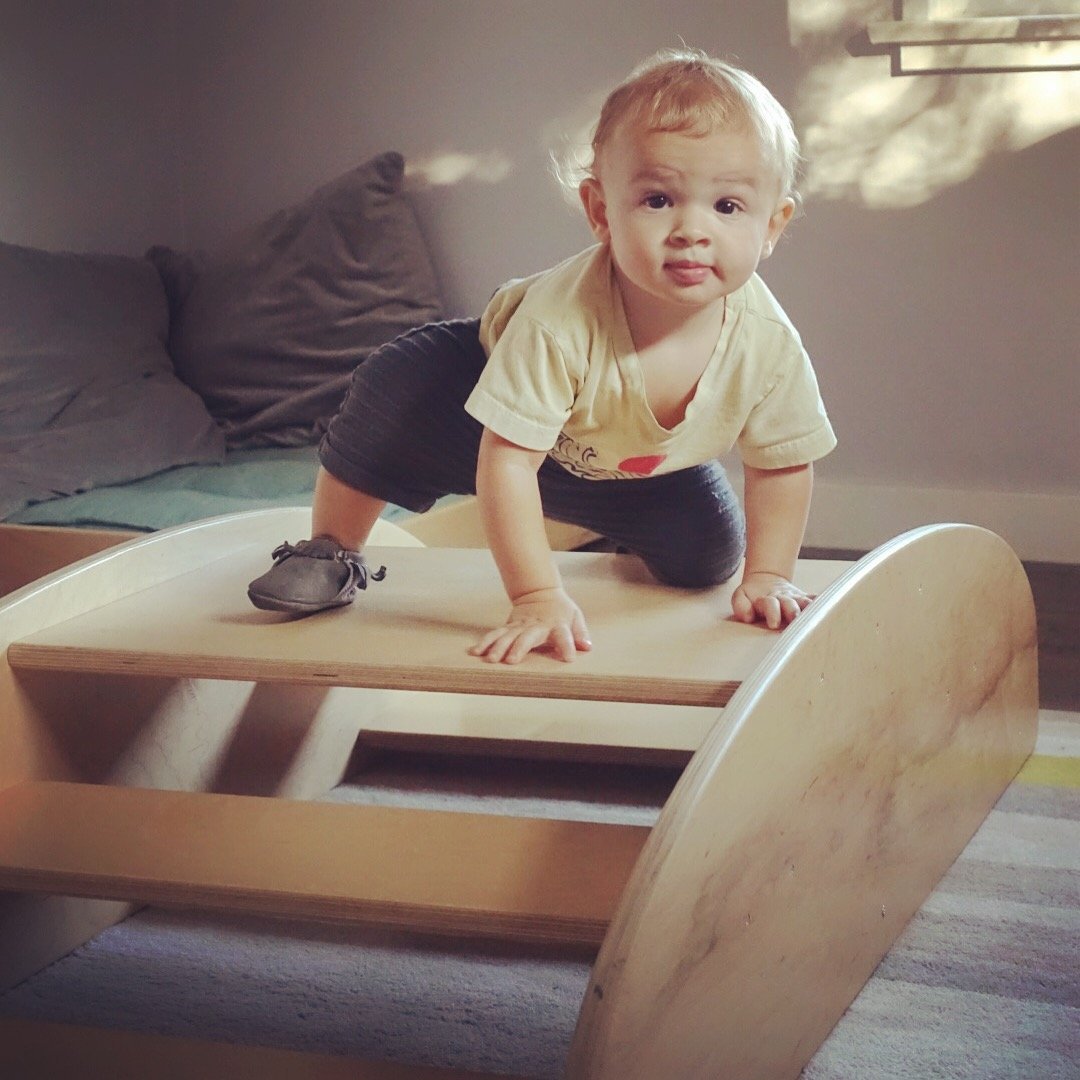 Toddlers Rocking Boat: Wooden Stairs & Play Set